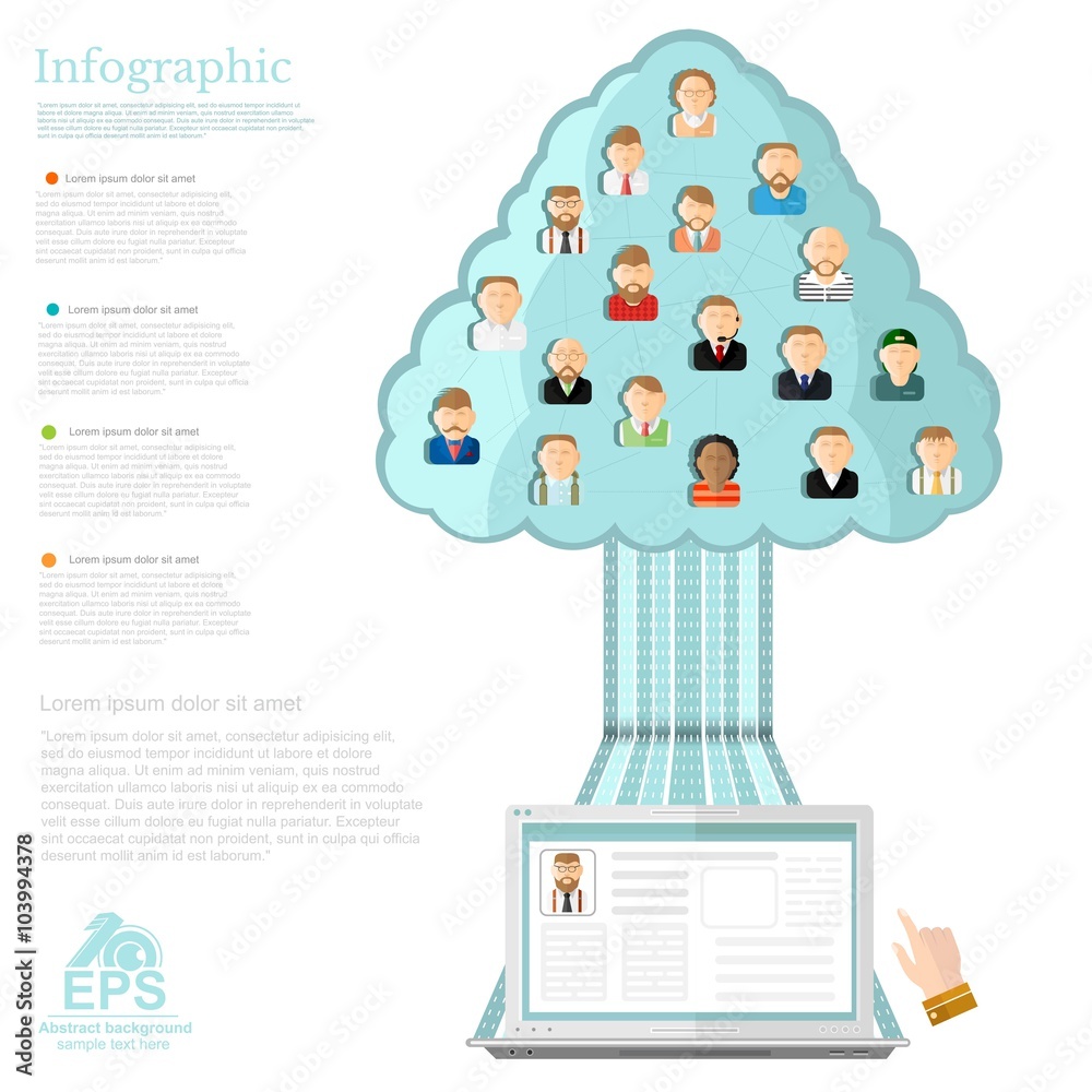 notebook conecting with tree of social networks with ions of different ...