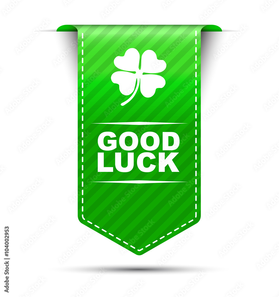 green vector design banner good luck vector de Stock | Adobe Stock