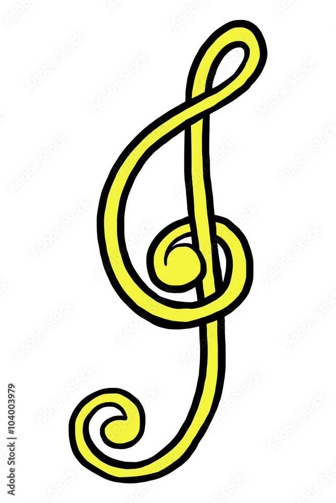 gold sol key / cartoon vector and illustration, hand drawn style ...