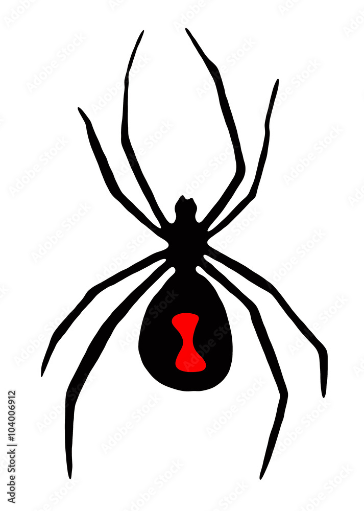 Black Widow Spider Symbol. Black widow spider illustration. Black on ...