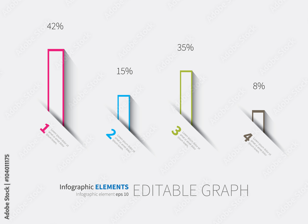 vertical infographics graph background / flat design diagram with ...