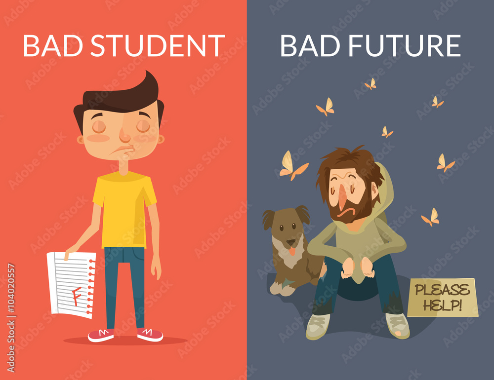 Bad future. Vector flat illustration Stock Vector | Adobe Stock