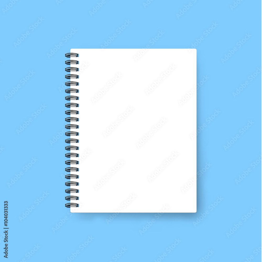 Realistic notebook . Template notebook. Blank cover design. Mock up ...