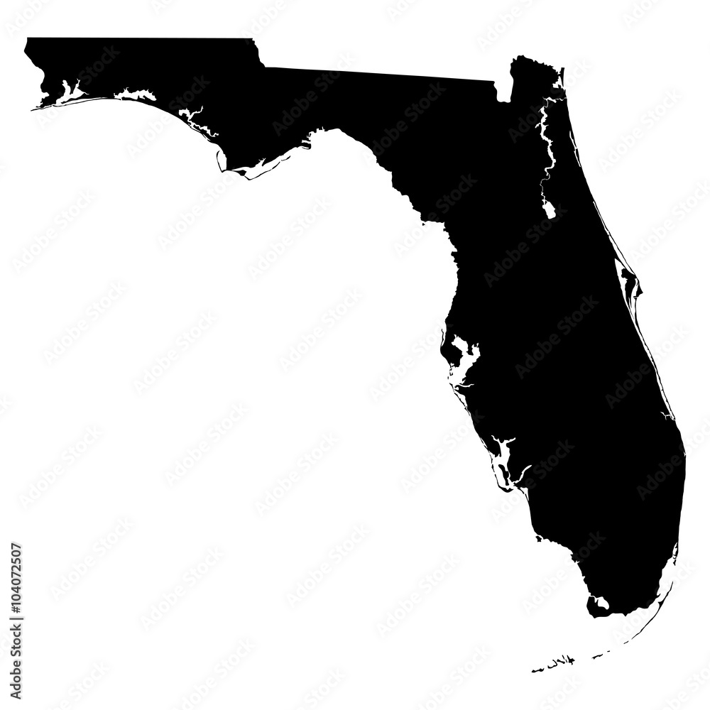 Florida map on white background vector Stock Vector | Adobe Stock