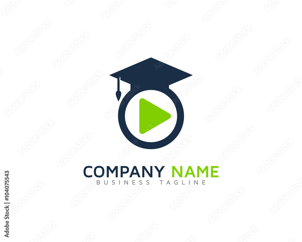 Video Learning Logo Design Template Stock Vector | Adobe Stock