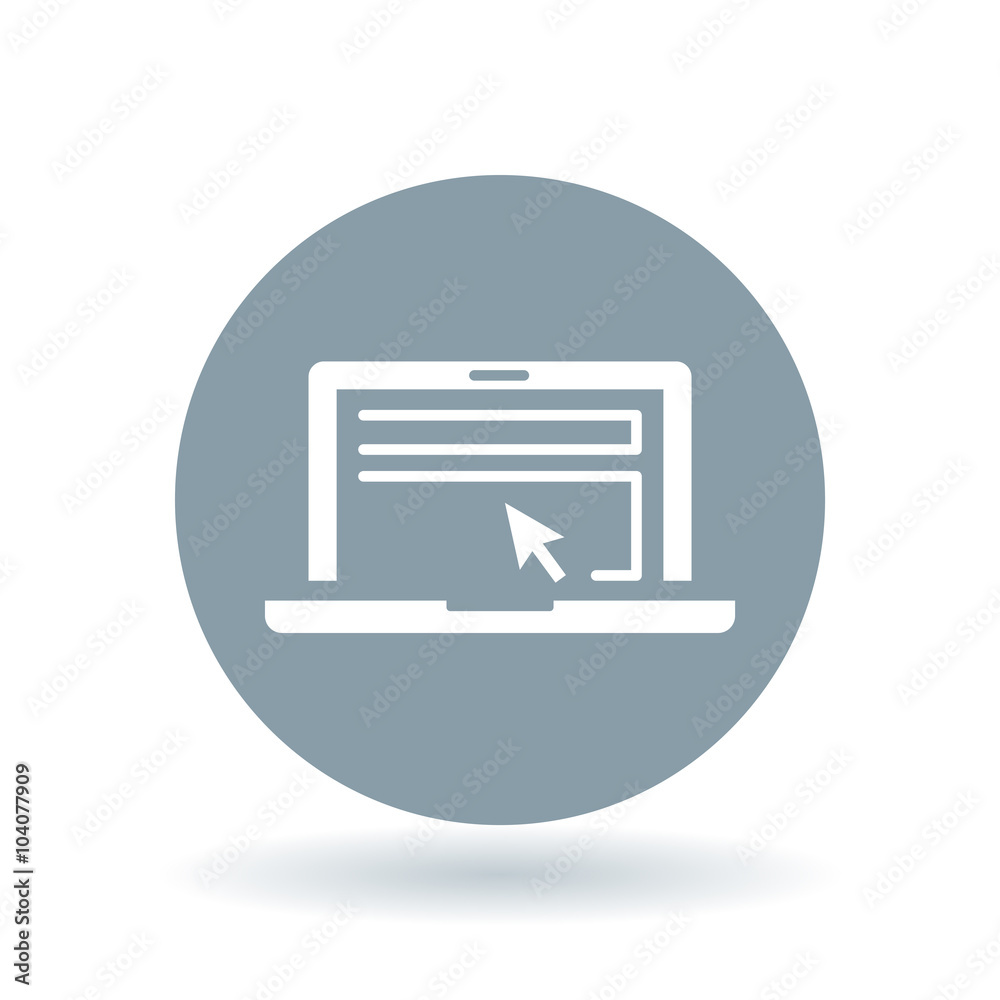 Laptop select tool icon. Notebook browse sign. Laptop display symbol ...