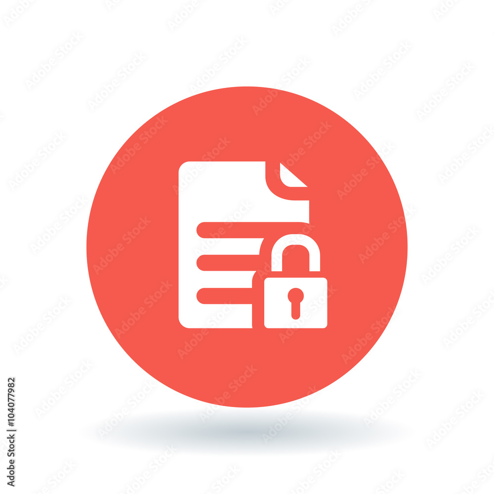 Password Protected Document Icon Secure Document File Sign Locked Business File With Padlock