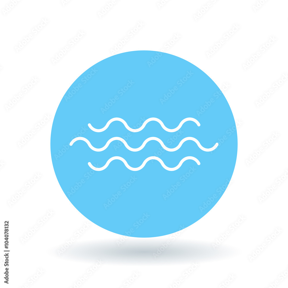 Water flow icon. river crossing sign. Flowing water symbol. White ...