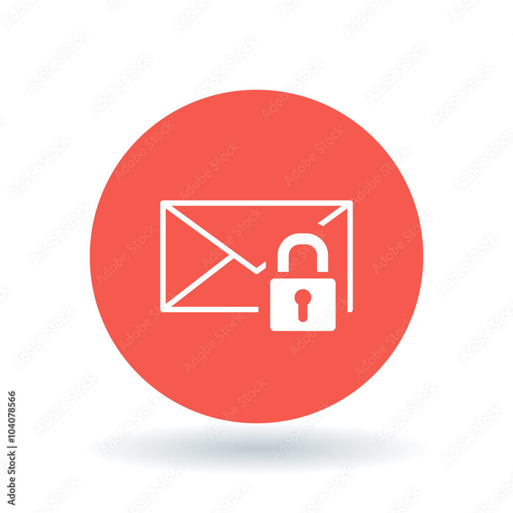 Secure email icon. Protected email with padlock sign. Encrypted email ...