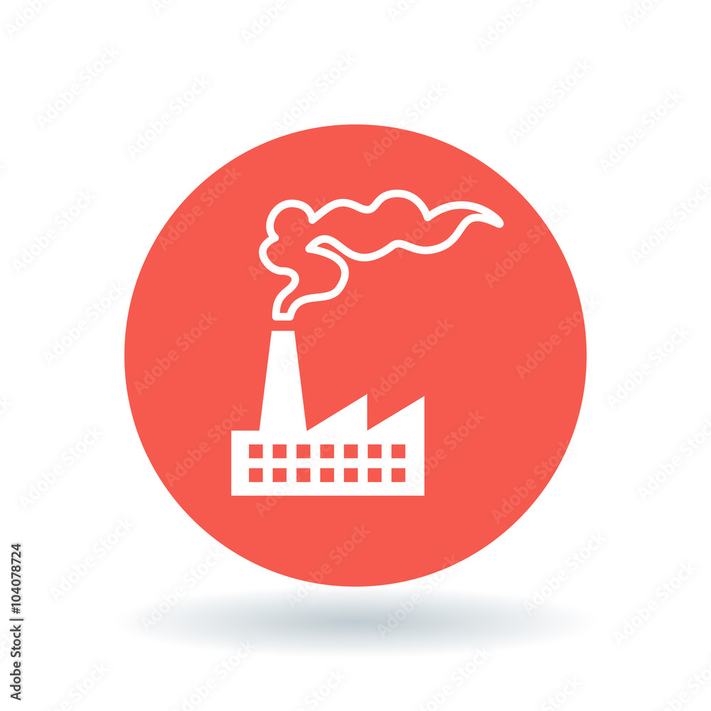 Factory pollution icon. Industrial pollution sign. Air pollution symbol ...