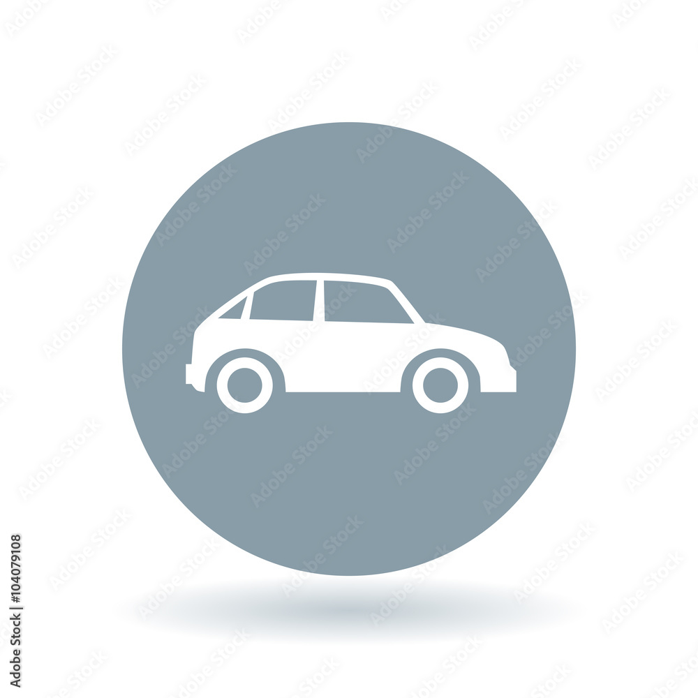 Car icon. Motor vehicle sign. Automobile symbol. White car icon on cool ...
