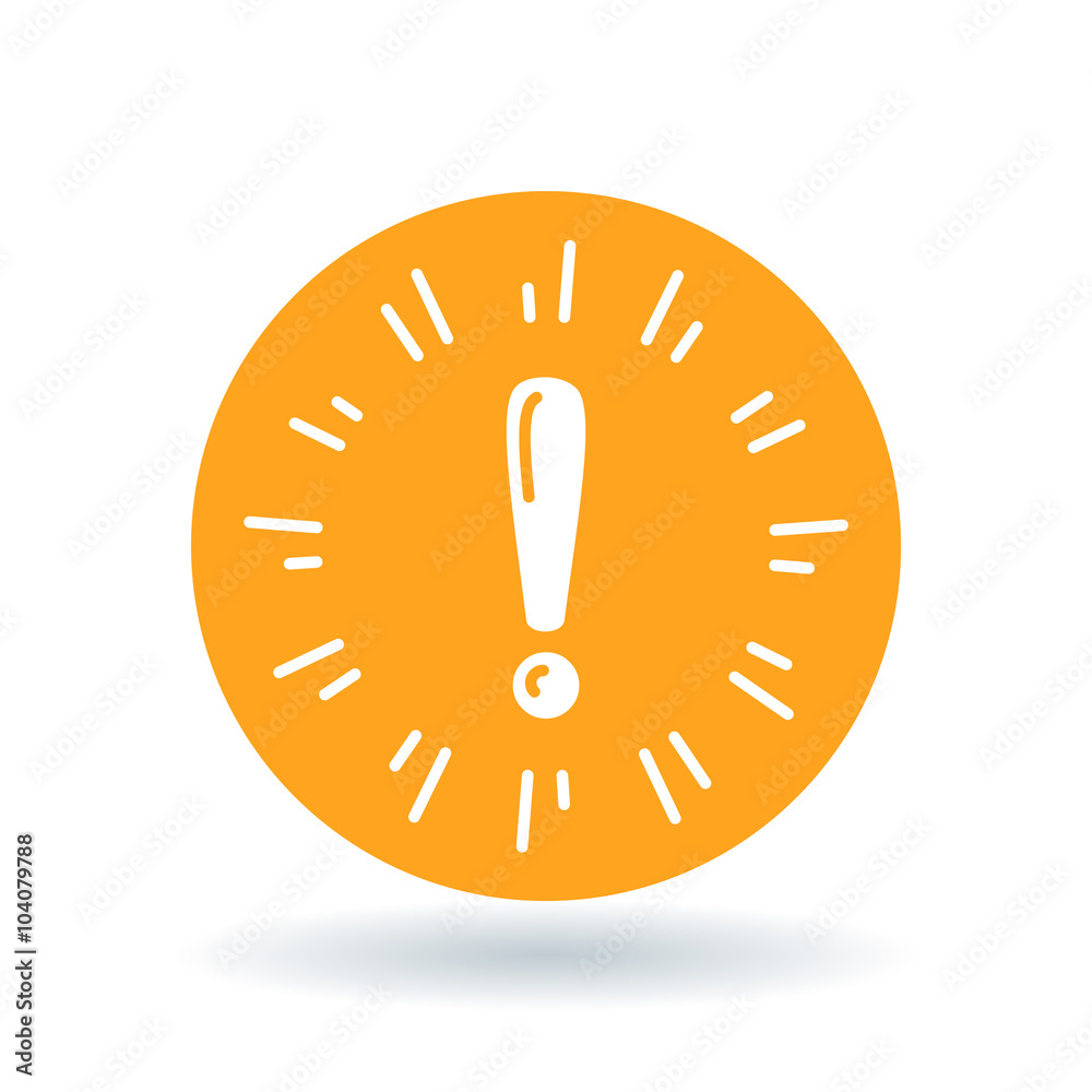 Caution icon. Warning sign. Exclamation symbol. White exclamation mark ...