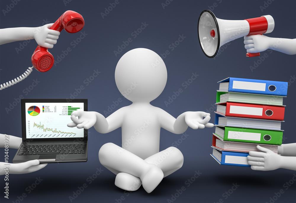 3d Männchen Ruhe bewahren Stock Illustration | Adobe Stock