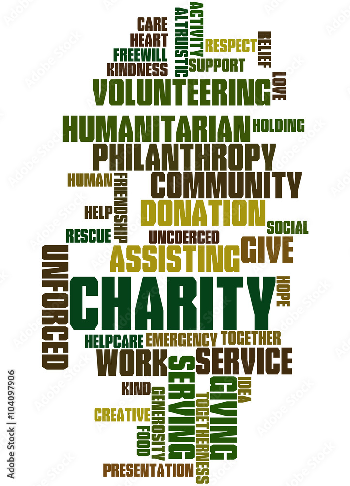 Charity, word cloud concept 9 Stock Illustration | Adobe Stock