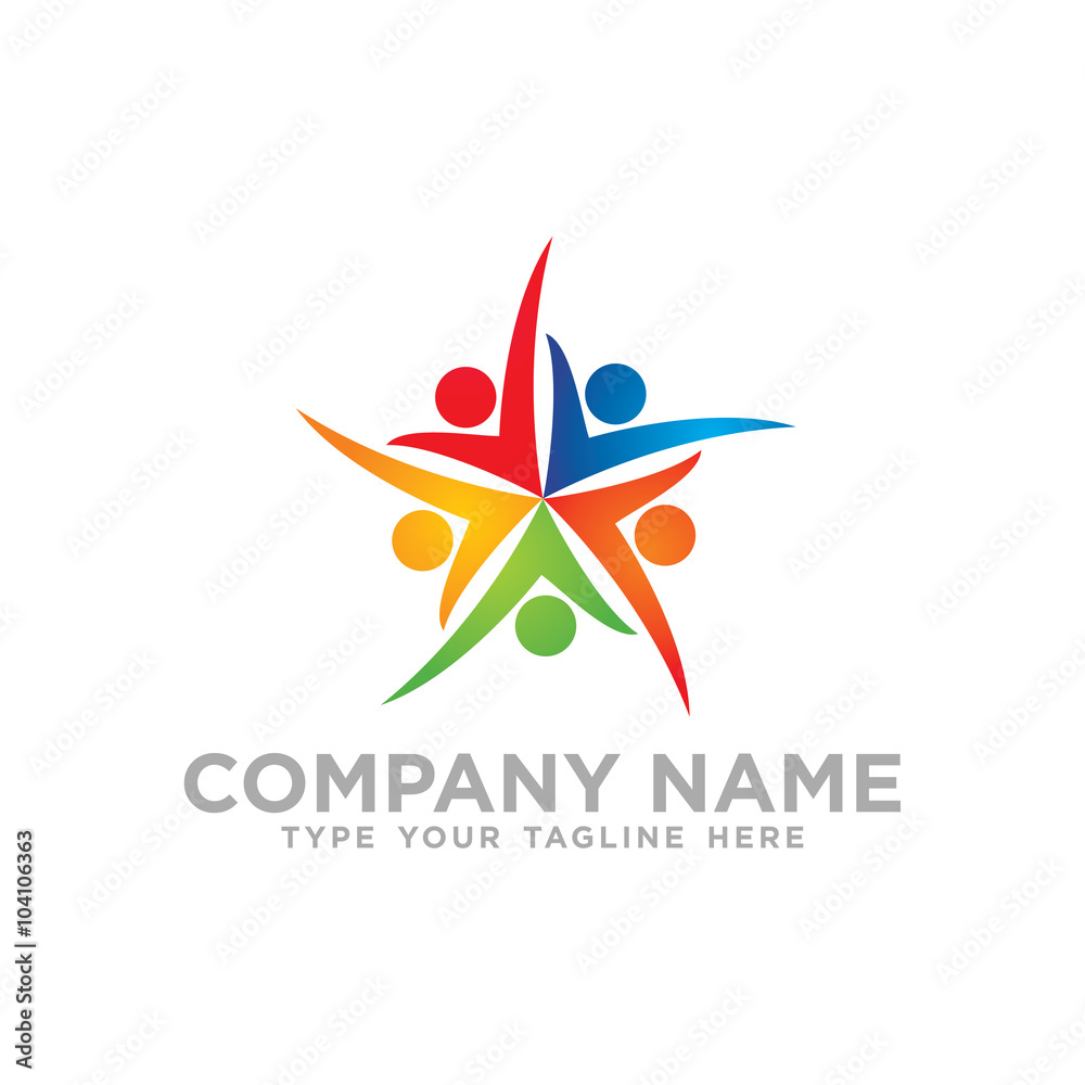 Social Network Team Partners Friends logo design vector Stock Vector ...