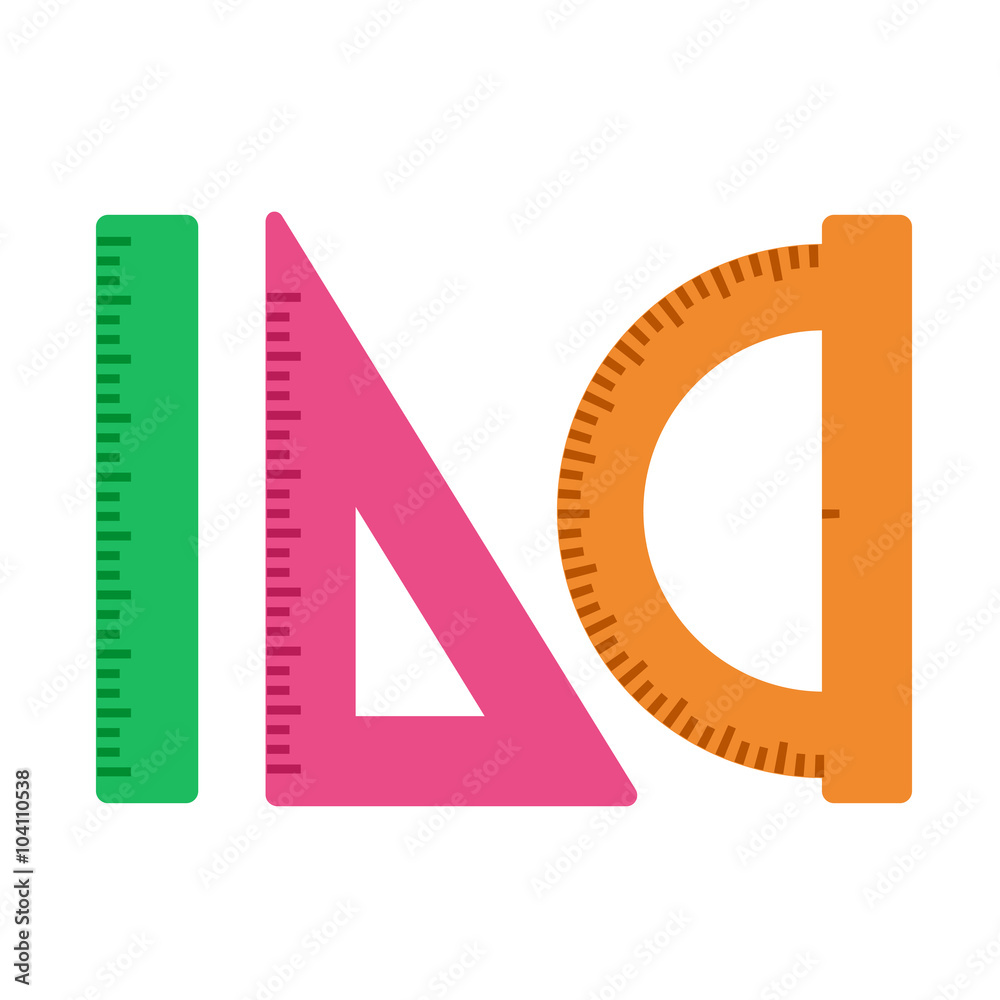 ruler triangle protractor Stock Vector | Adobe Stock