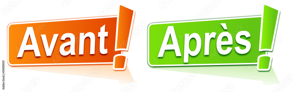 Vecteur Stock avant après sur étiquettes | Adobe Stock