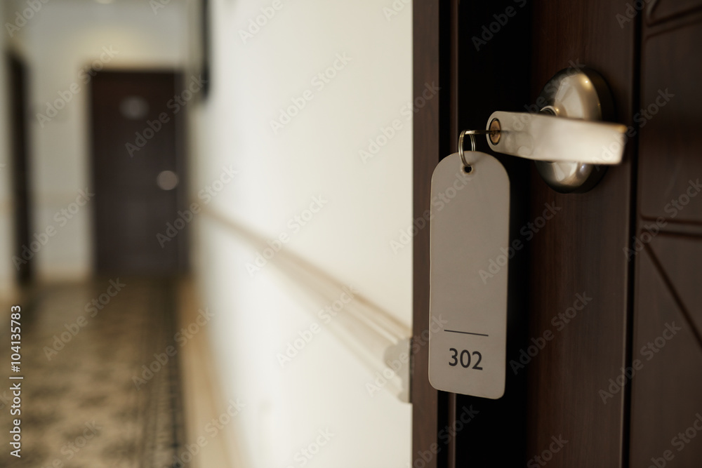 Closed hotel room door Stock Photo | Adobe Stock