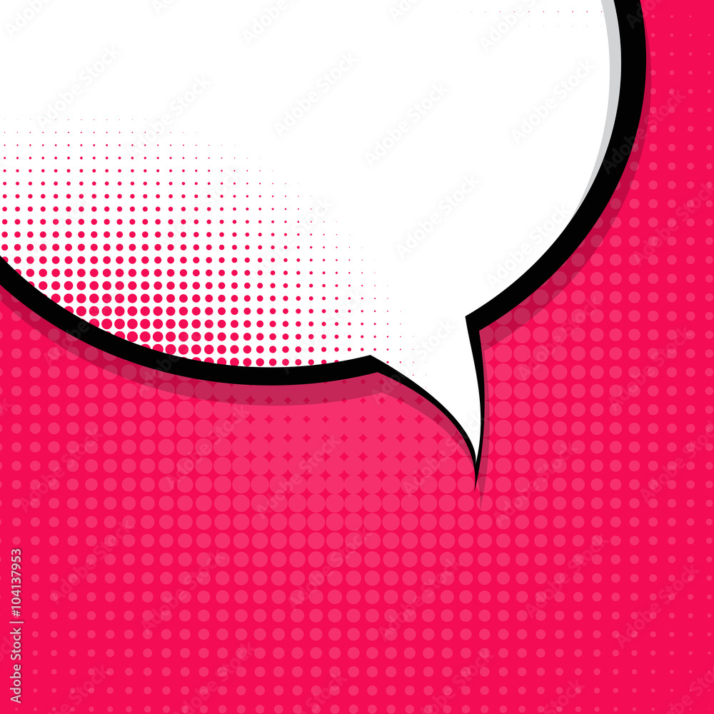 Speech Bubble Pop Art Background On Dot Background Vector Illust Stock ...