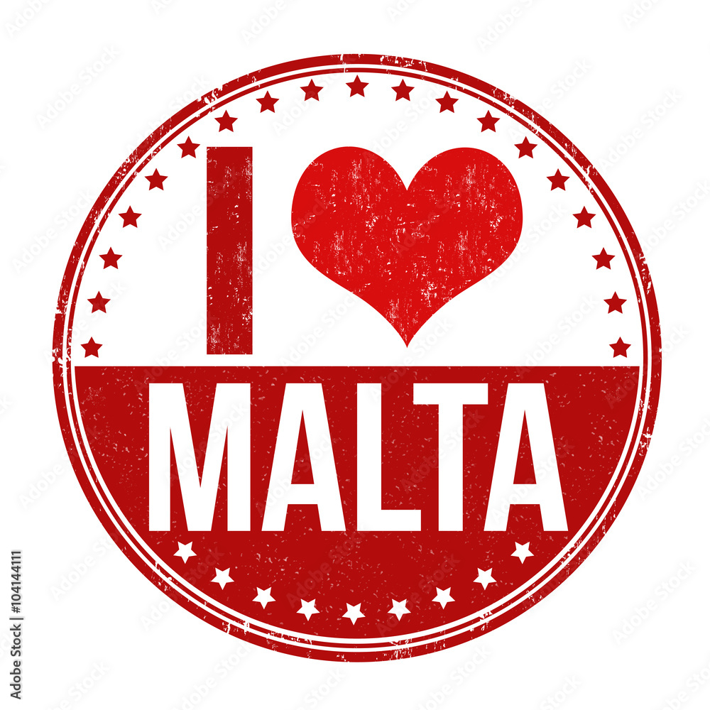 I love Malta stamp Stock Vector | Adobe Stock