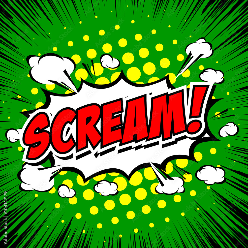 Scream! Comic Speech Bubble, Cartoon. Stock Vector | Adobe Stock