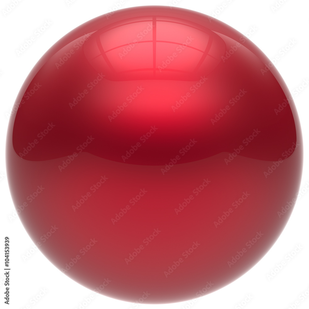 Sphere button round ball red geometric shape basic circle solid figure ...