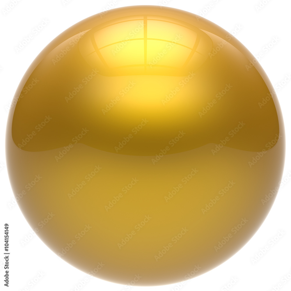 Sphere button round ball yellow geometric shape basic circle solid ...