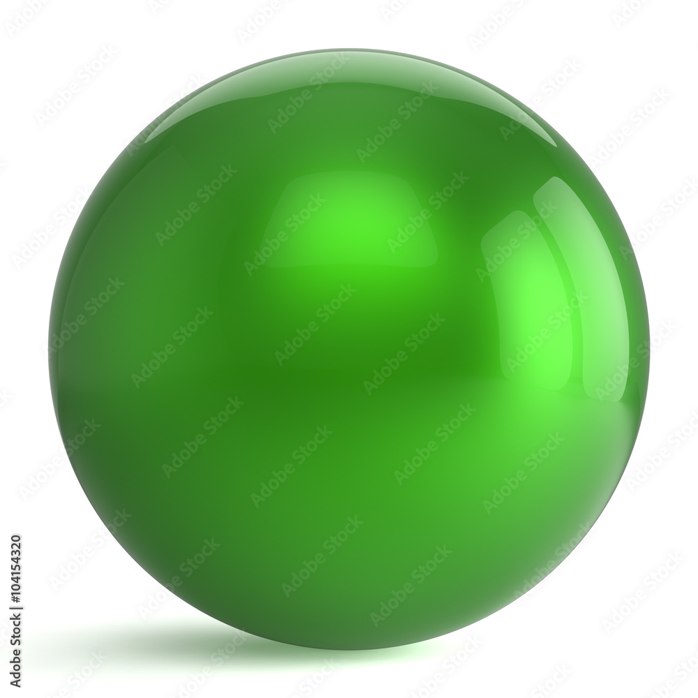 Sphere button round green ball geometric shape basic circle solid ...