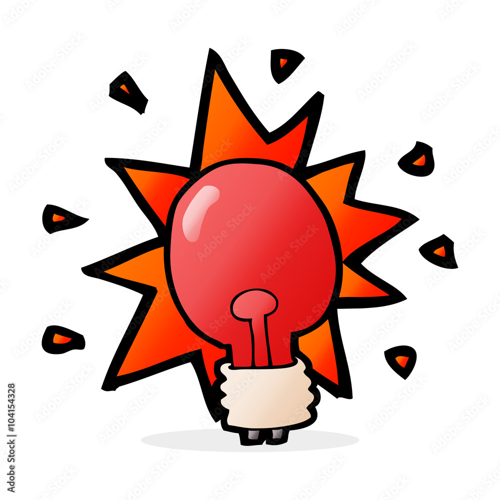 cartoon red light bulb Stock Vector | Adobe Stock