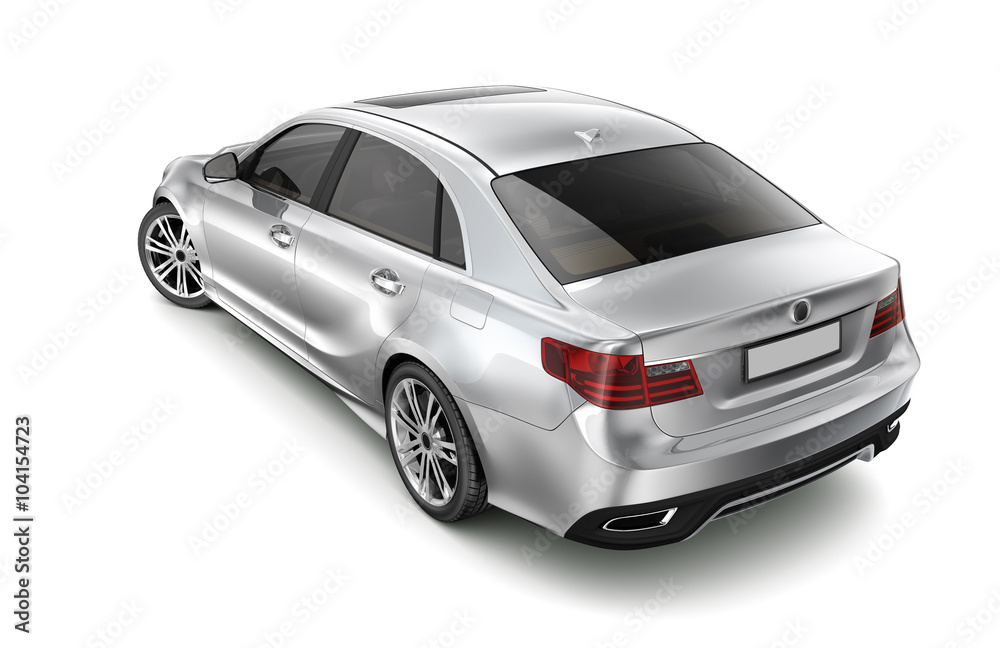 Silver car isolated on white Stock-Illustration | Adobe Stock
