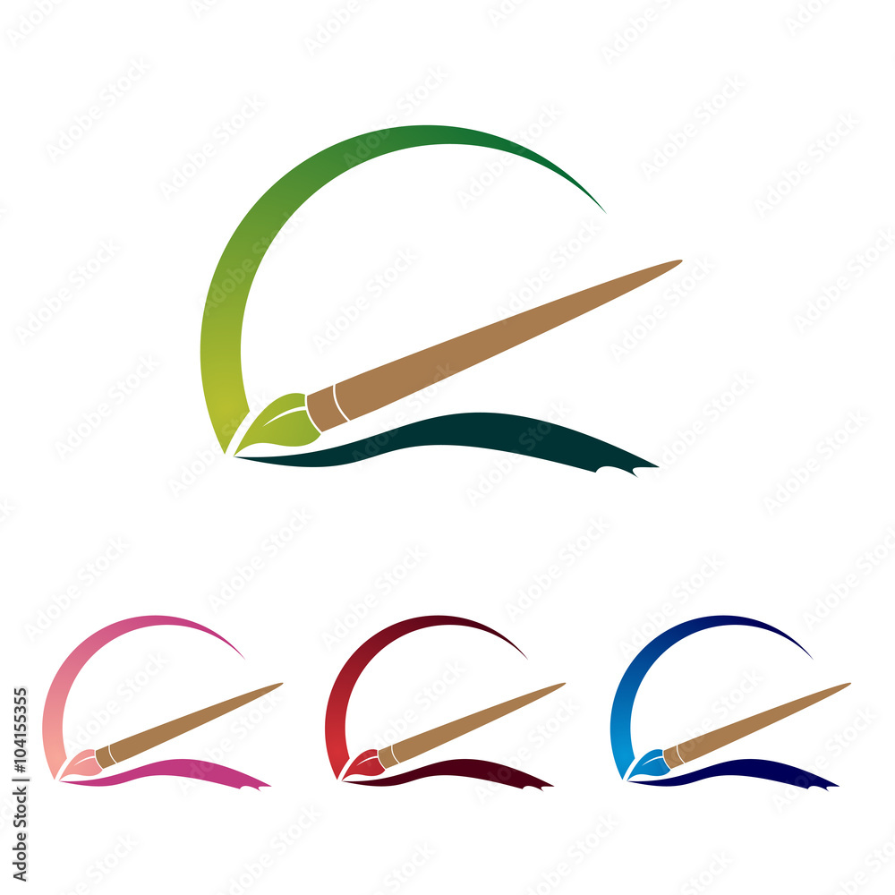 Colorful Brush Paint Art Illustration Logo Stock Vector | Adobe Stock