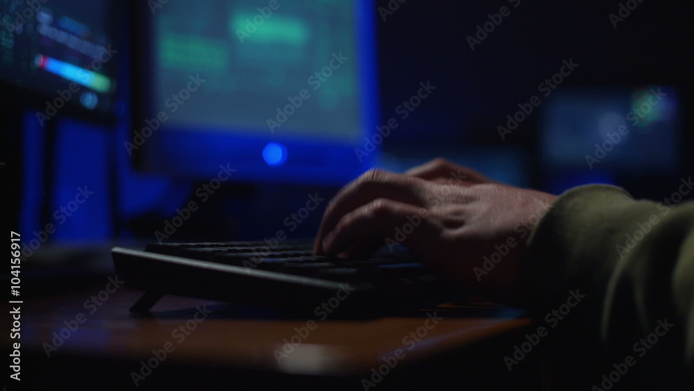 keyboard, a man hacker cracks a password Stock Video | Adobe Stock