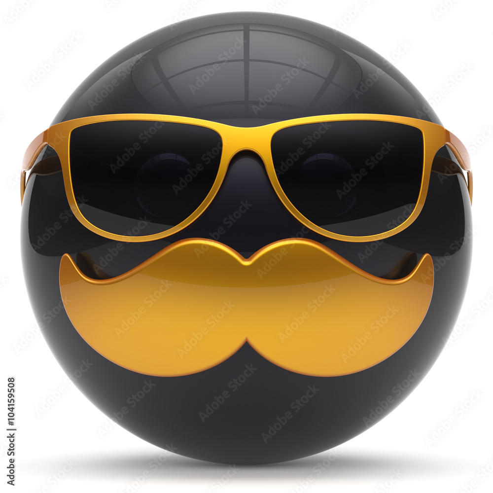 Cartoon Happy Face With Mustache