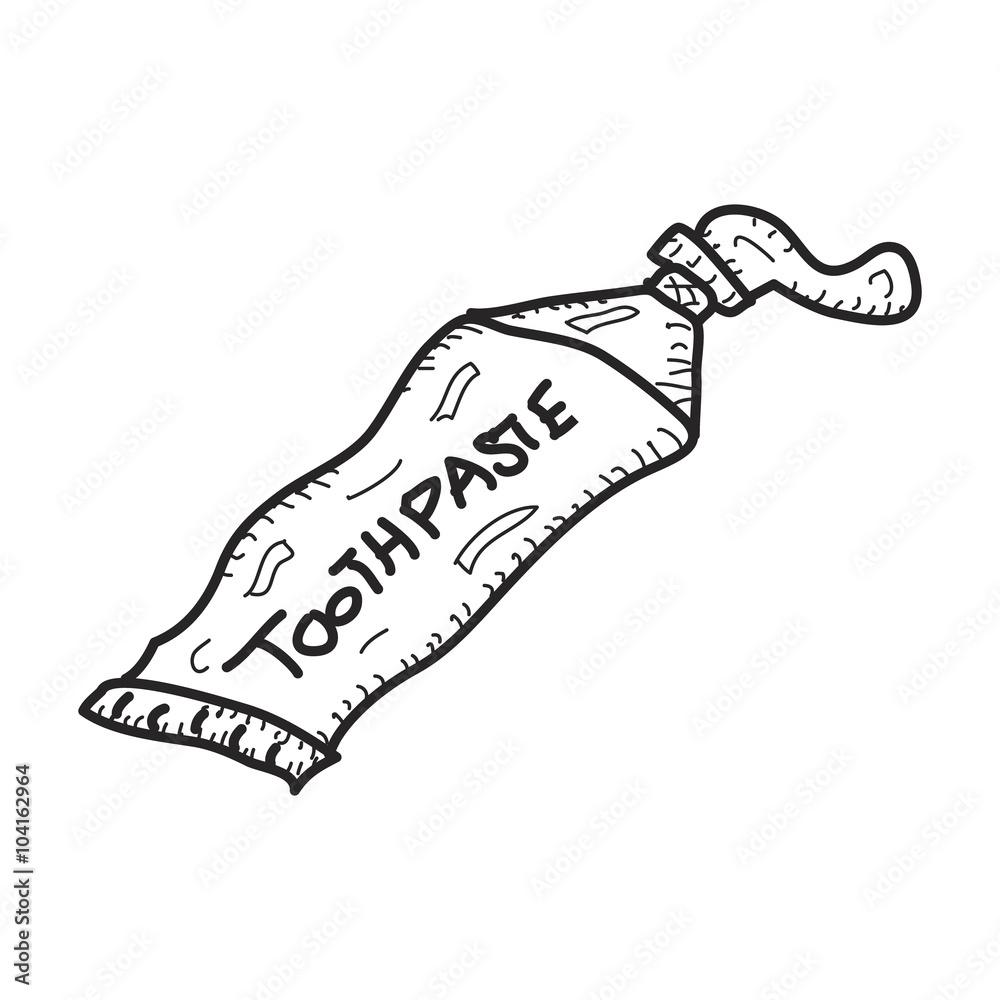 Simple doodle of a tube of toothpaste Stock Vector | Adobe Stock