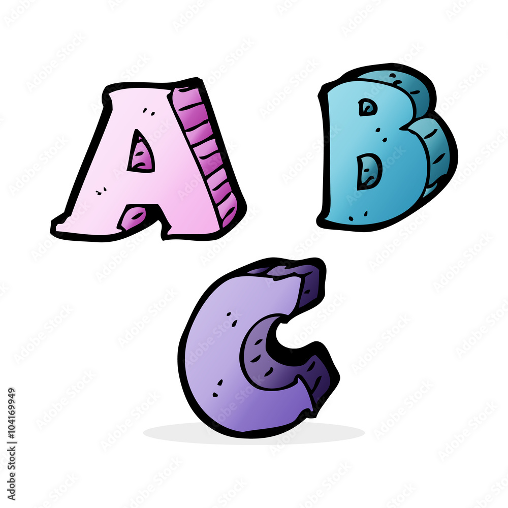 cartoon ABC letters Stock Vector | Adobe Stock