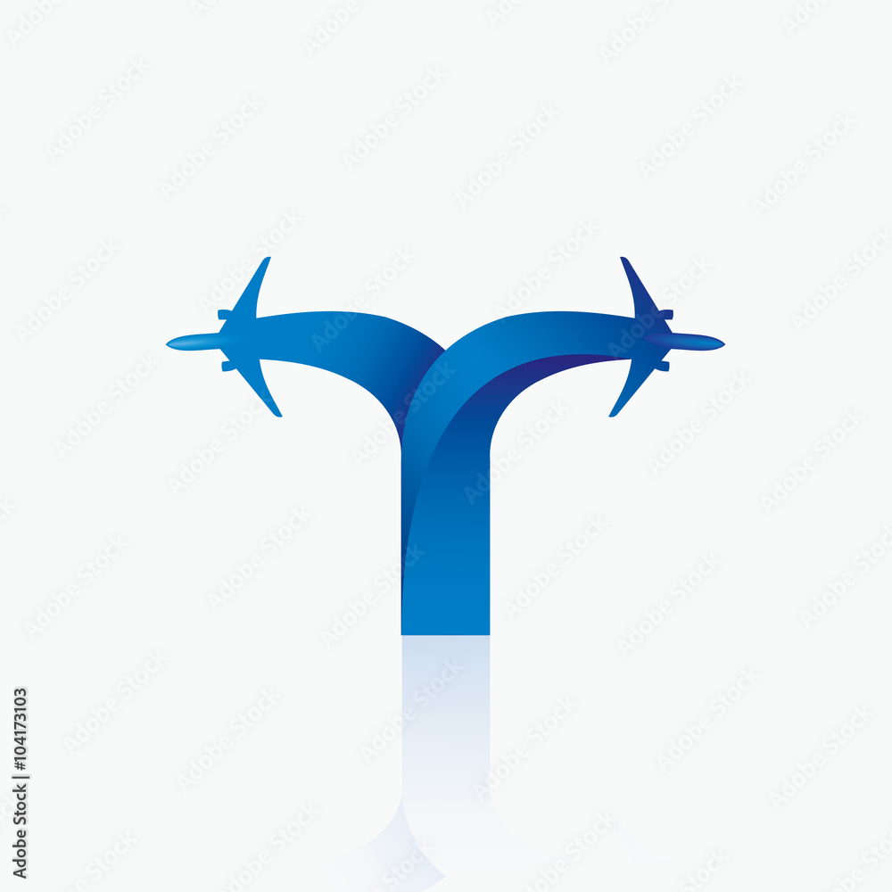 Airline logo design with capital letter "T" Stock Vector | Adobe Stock