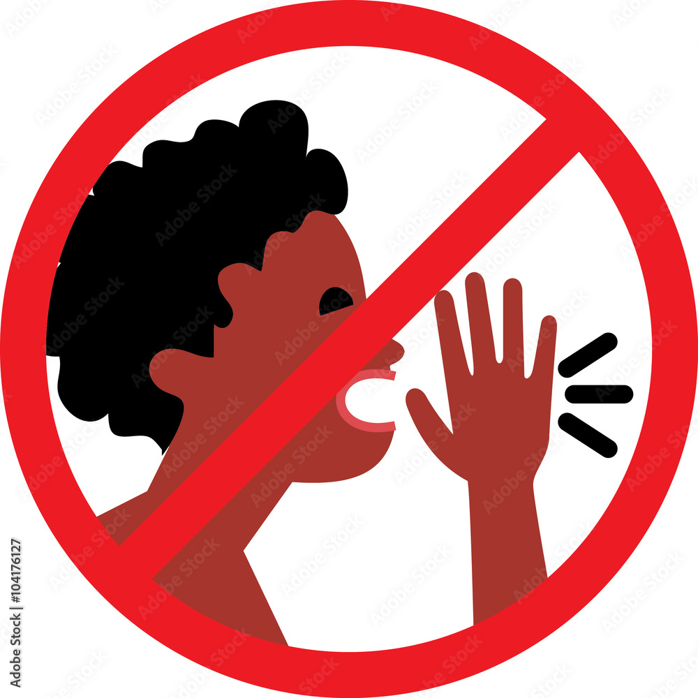 No shouting swimming rule sign Stock Illustration | Adobe Stock