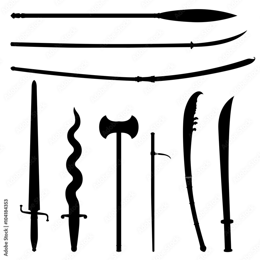weapons in ancient time vector Stock Vector | Adobe Stock