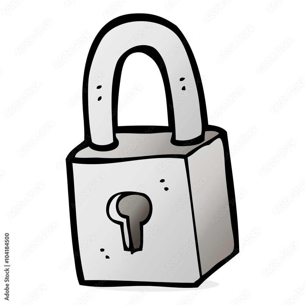 cartoon padlock Stock Vector | Adobe Stock