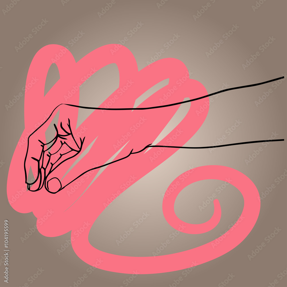 Hand drawn hands vector illustration symbol icon. Stock Vector | Adobe ...