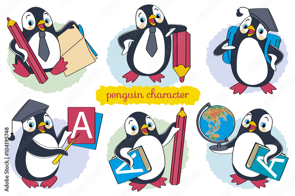penguin_character Separate layers of objects and background for easy ...