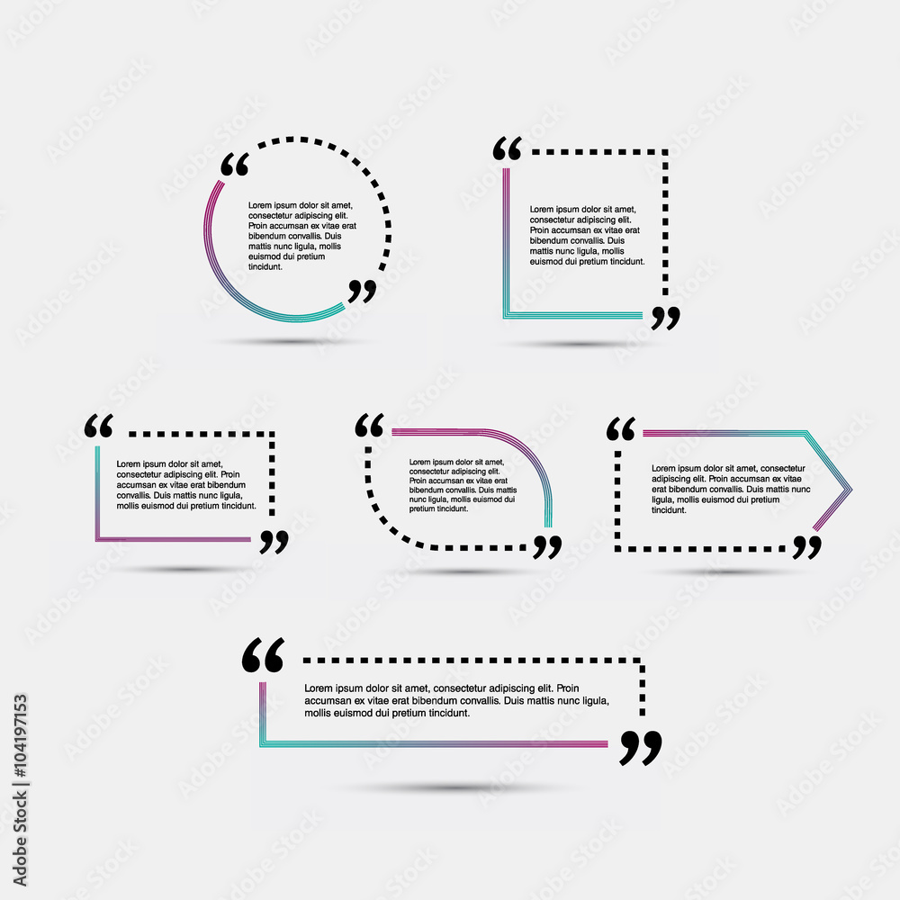 Quote blank template. Template vector eps 10 set. Empty quote bubble ...