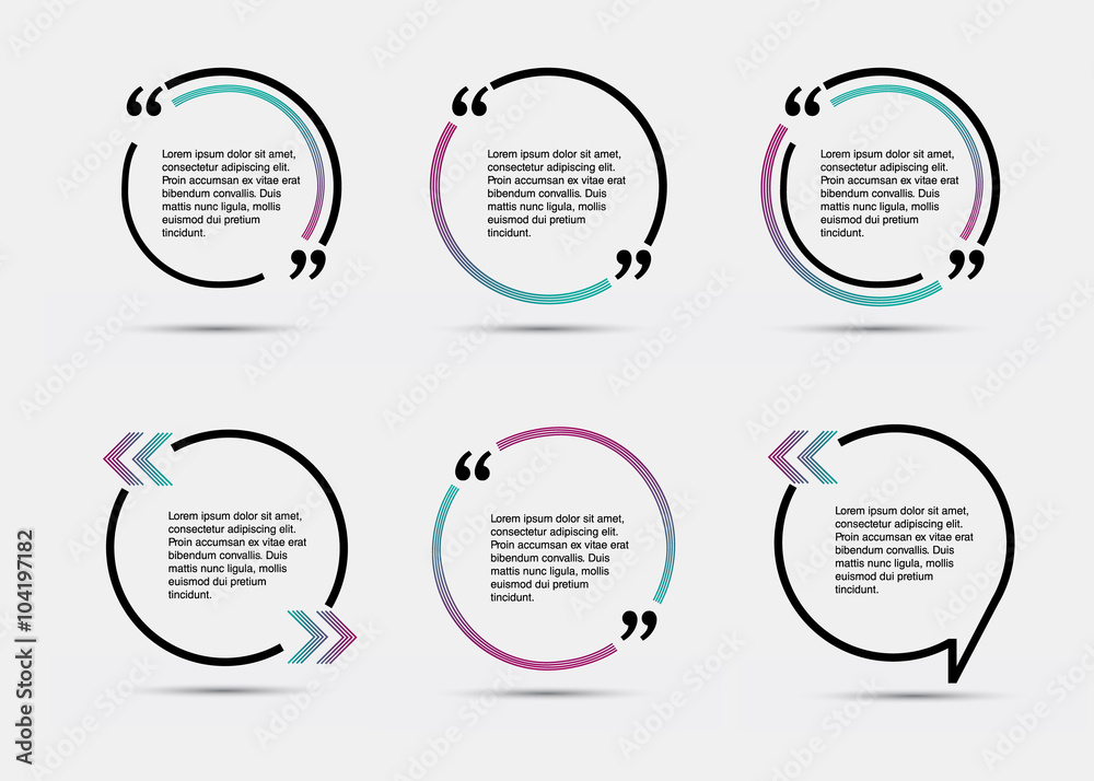 Quote blank template. Template vector eps 10 set. Empty quote bubble ...