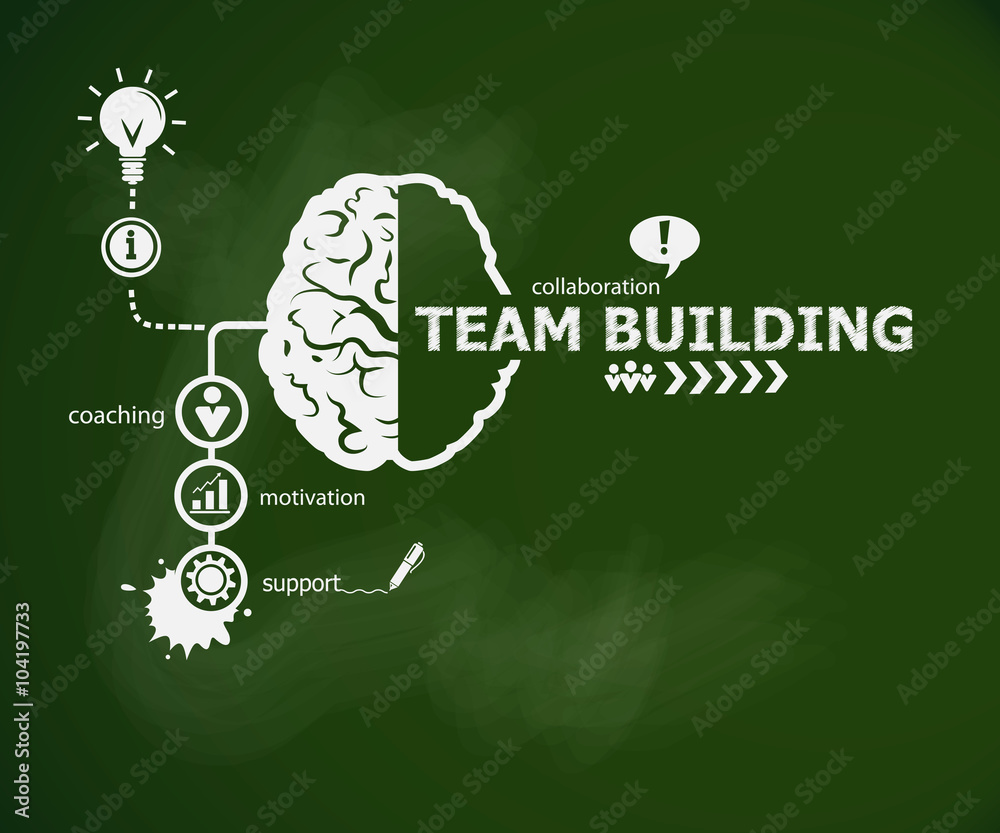 Team Building concept and brain. Stock Vector | Adobe Stock
