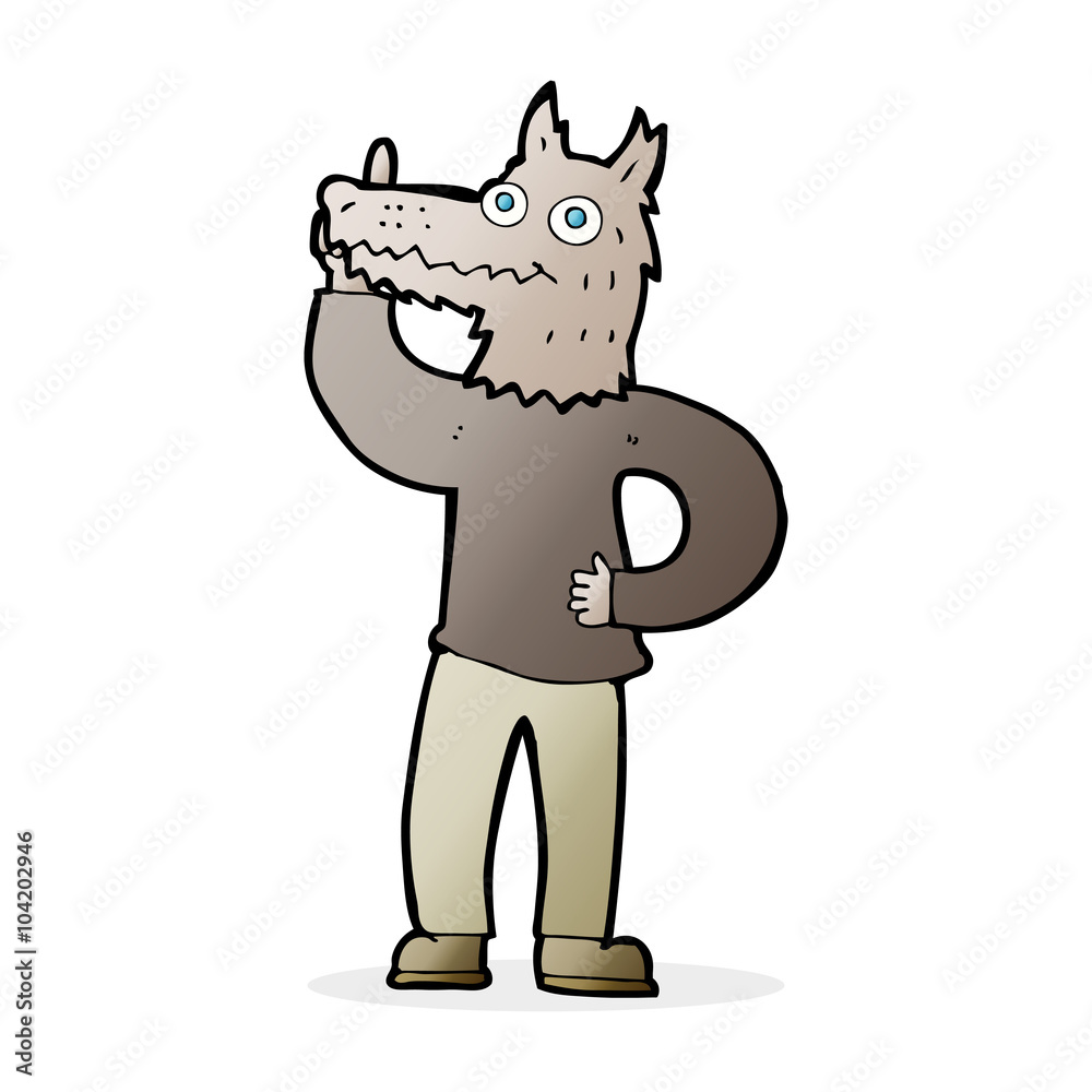 cartoon werewolf with idea Stock Vector | Adobe Stock