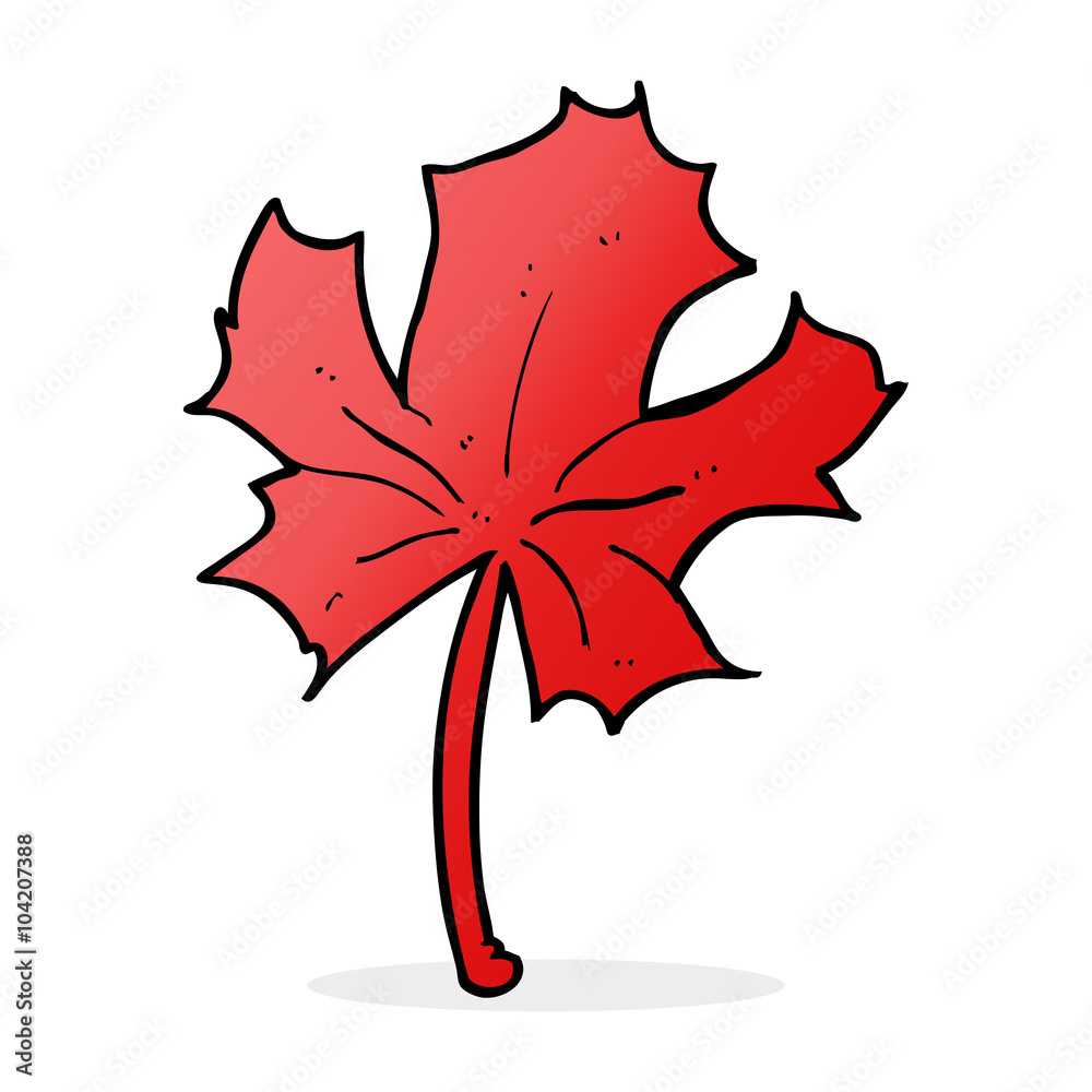 cartoon red maple leaf Stock Vector | Adobe Stock