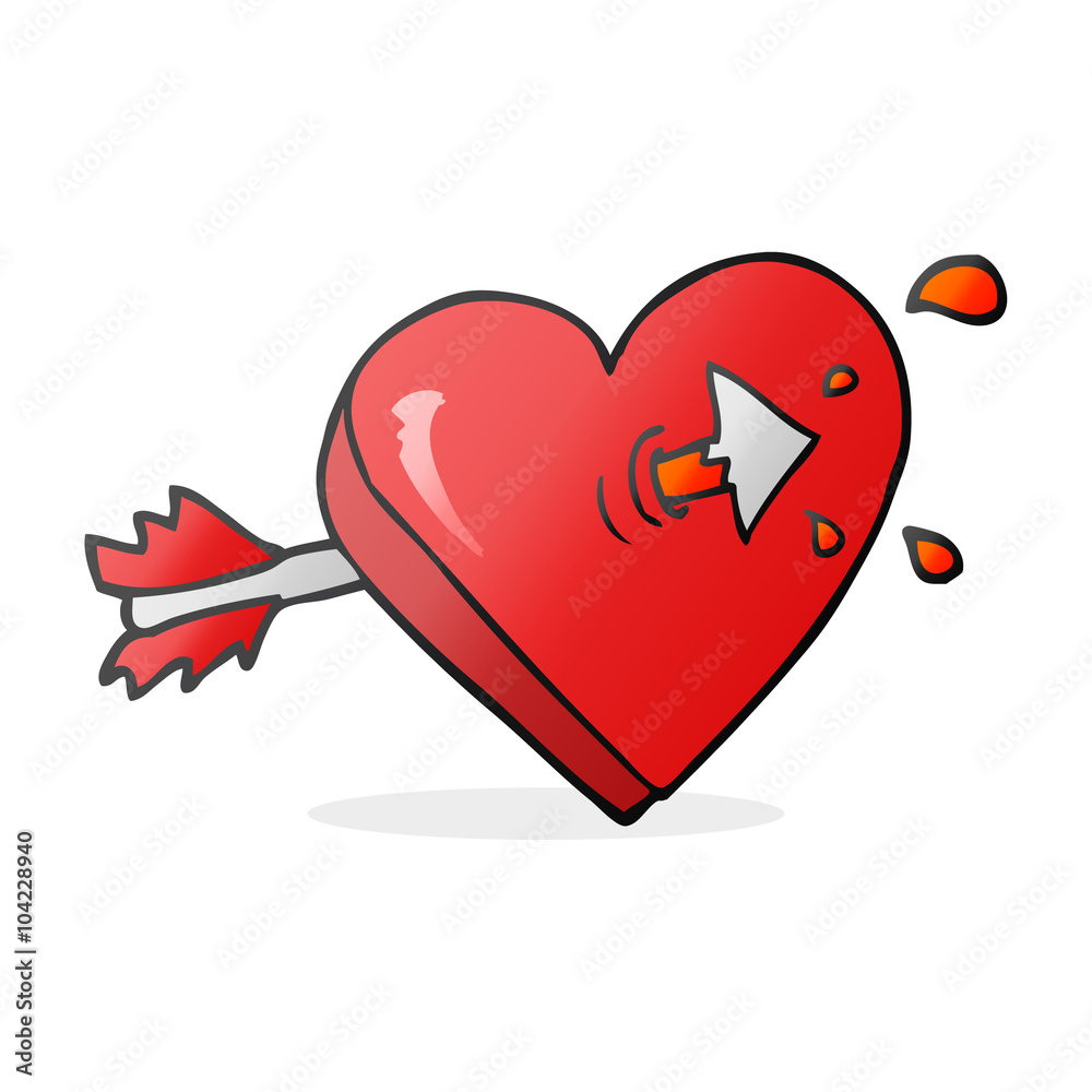 cartoon arrow through heart cartoon Stock Vector | Adobe Stock