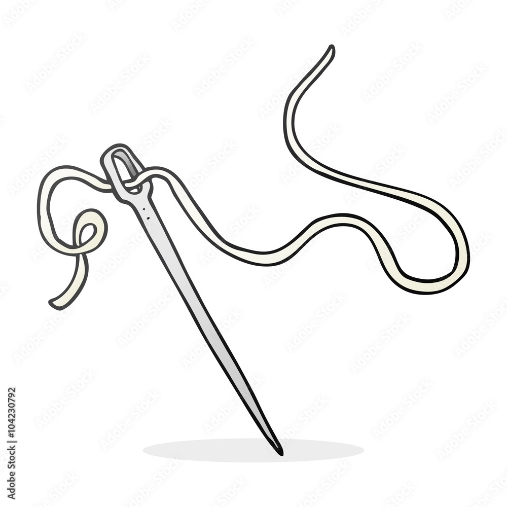 cartoon needle and thread Stock Vector | Adobe Stock