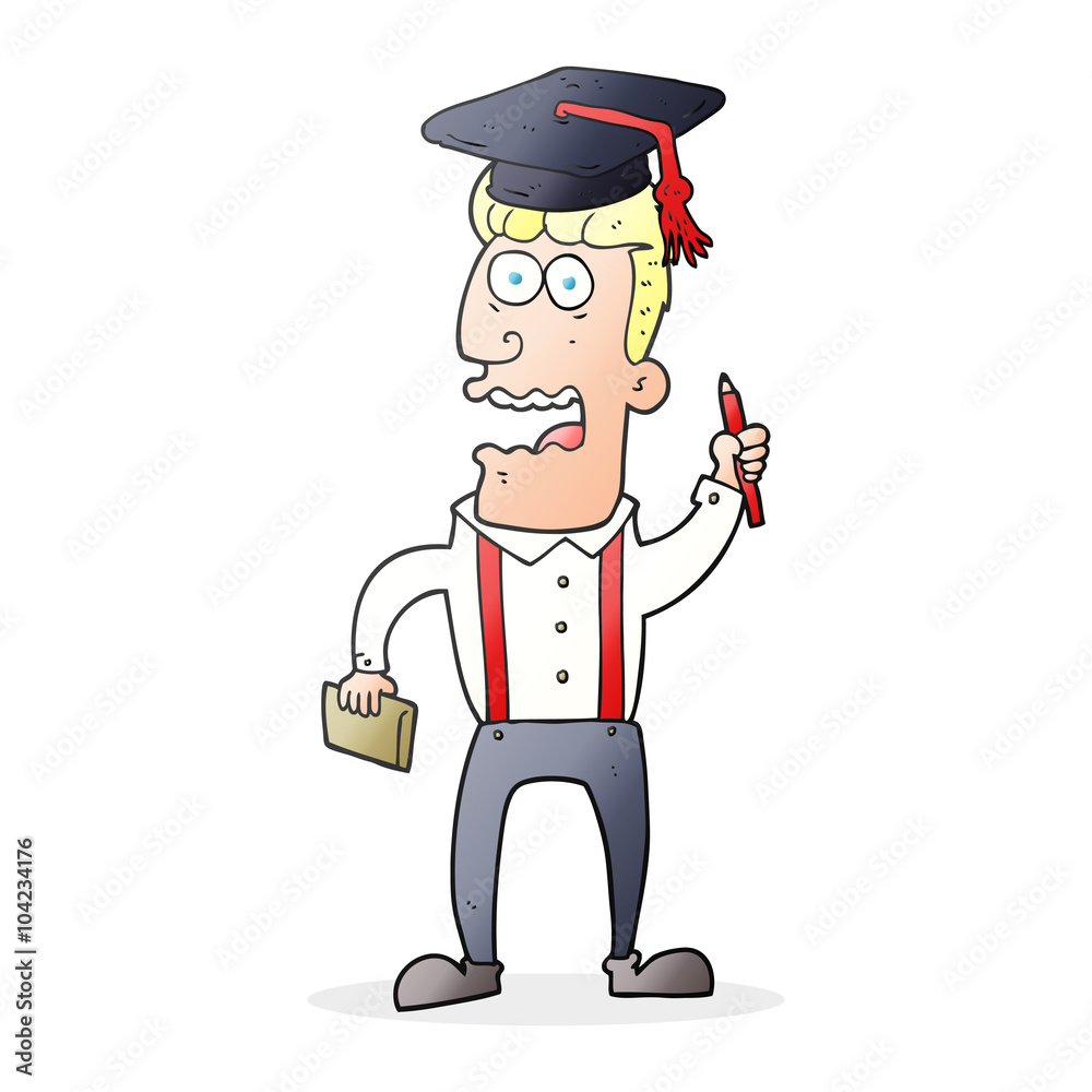 cartoon stressed student Stock Vector | Adobe Stock