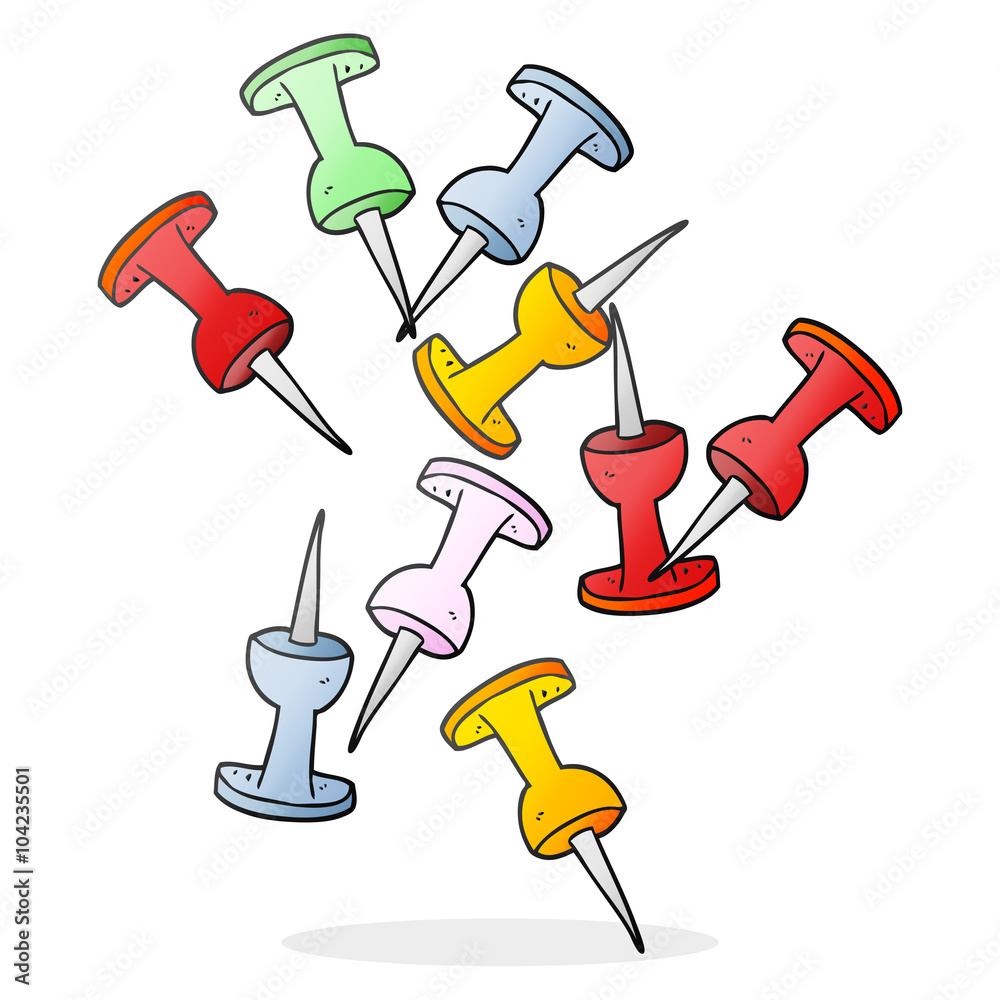 cartoon office tacks Stock Vector | Adobe Stock